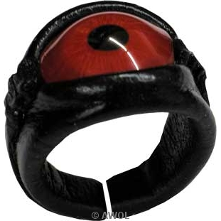 Jewelry Gifts :: Leather Eye Rings :: Black Leather Vampire Red Eye ...