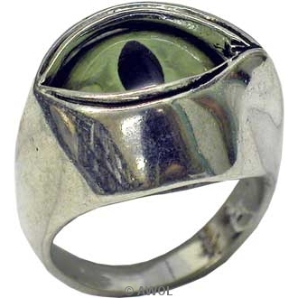 Jewelry Gifts :: Metal Eye Rings :: Plain Metal Green Cat Eye Ring Made ...