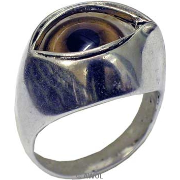 Jewelry Gifts :: Metal Eye Rings :: Plain Metal Light Brown Eye Ring ...